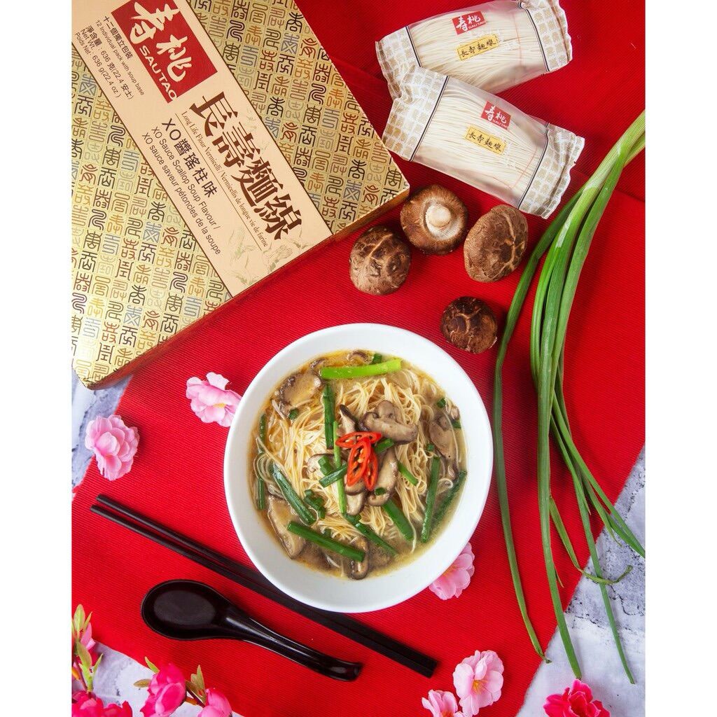 Sau Tao Noodle, Abalone/Pure Olive Oil Sachet/Longevity 342g (6/12pcs ...