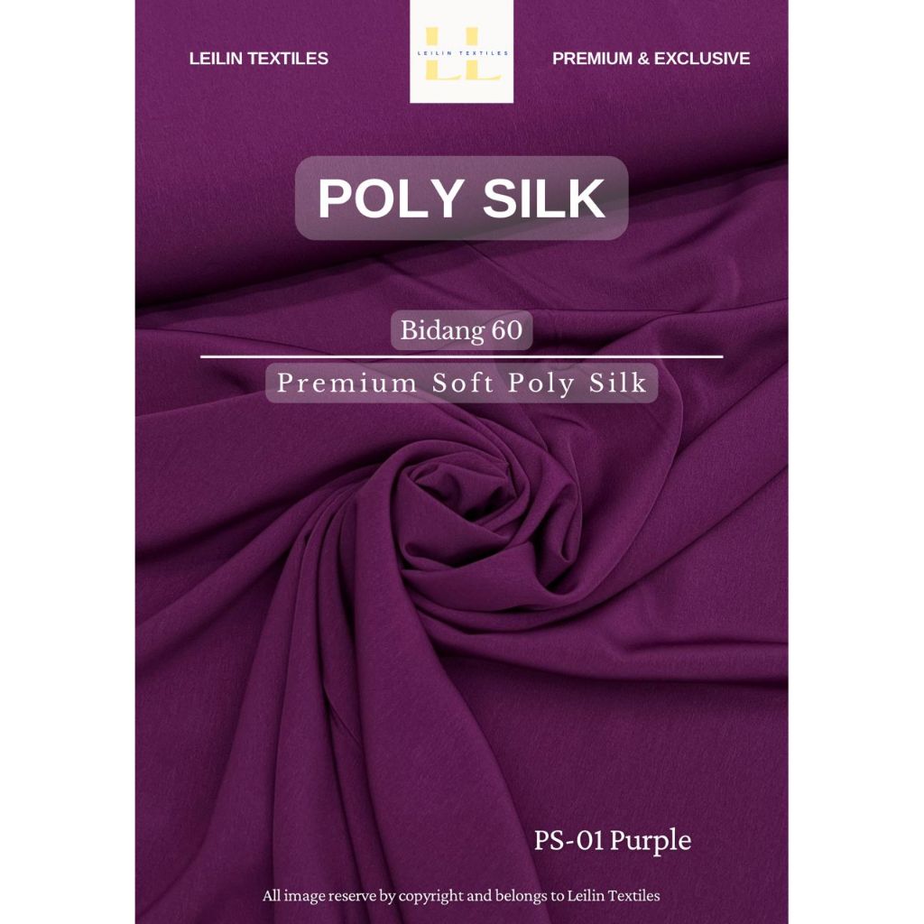 Kain Poly Silk Soft Poly Bidang 60" Open Meter (0.5m) LEILIN TEXTILES ...
