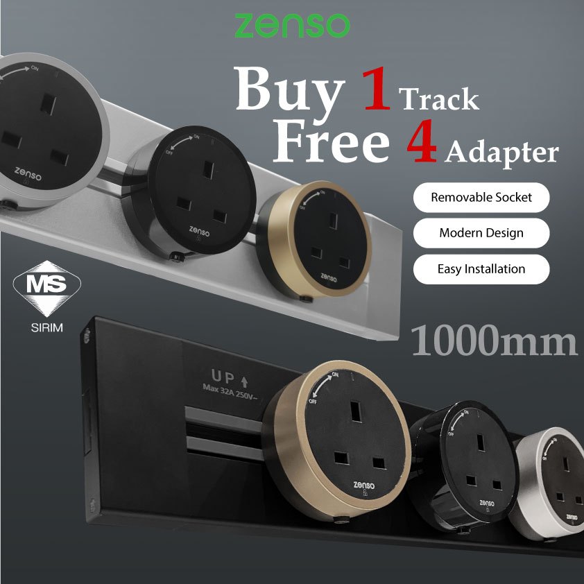 ZENSO - Z.Line Buy 1 Unit 1000mm Power Track(Surface) + FREE 4unit 13A ...