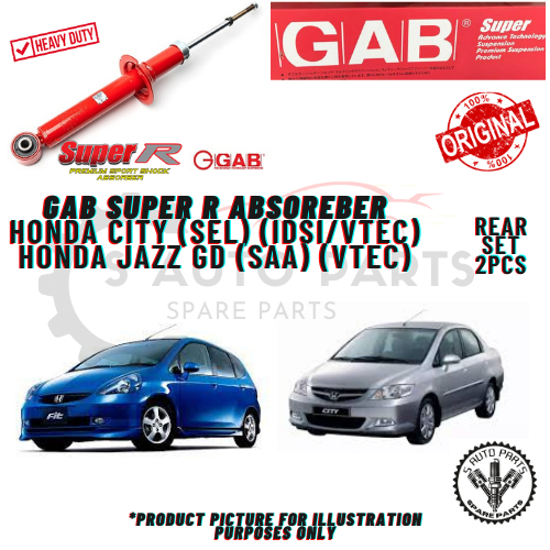 HONDA CITY (SEL) (IDSI/VTEC)/HONDA JAZZ GD (SAA) (VTEC)(REAR 2PCS) 100% ORIGINAL GAB SUPER R GAS ...