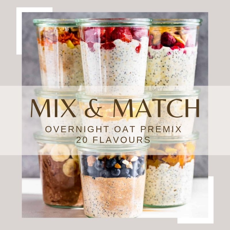 Overnight Oat Premix 30 Perisa Tinggi Serat | Sarapan Diet Mudah dan ...