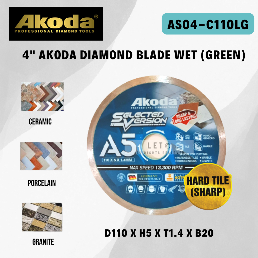 AKODA SELECTED VERSION DIAMOND CUTTING BLADE - 4" (NEW PACKAGING ...