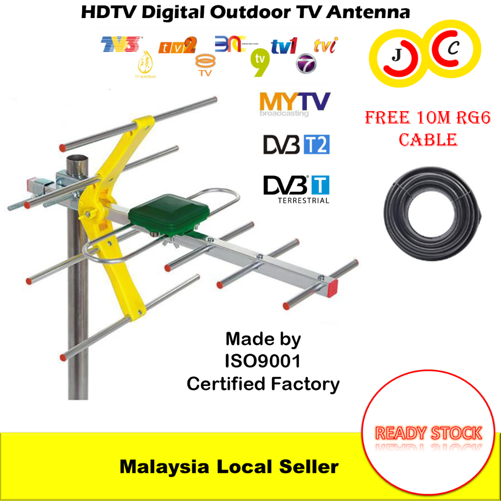 WISDOM UHF HDTV DVB T2 MYTV Outdoor Digital FHD TV Antenna High Gain ...