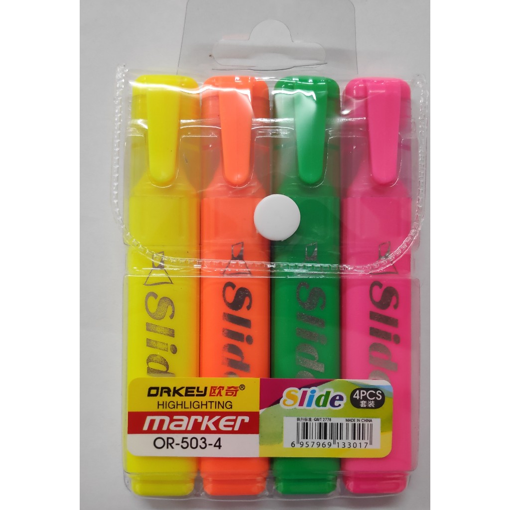 4 COLOURS SET HIGHLIGHTER ( OR-503-4 ) | Shopee Malaysia