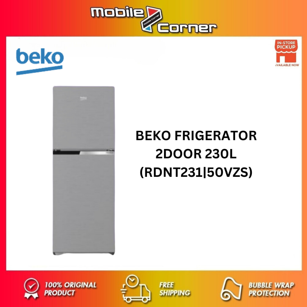 Beko 230L 2 Door Refrigerator RDNT231I50VZS | EverFresh+ | Active Fresh ...