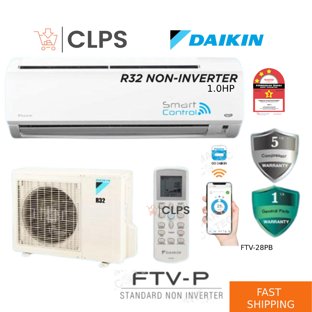 Daikin 1 0hp R32 Air Conditioner Ftv28pb Rv28f Air Cond Shopee Malaysia