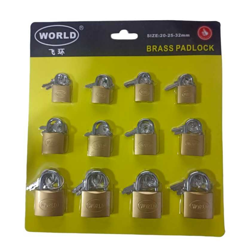 World Brass Padlock Small Lock / Bag Travel Lock / Kunci Lock 12Pcs ...