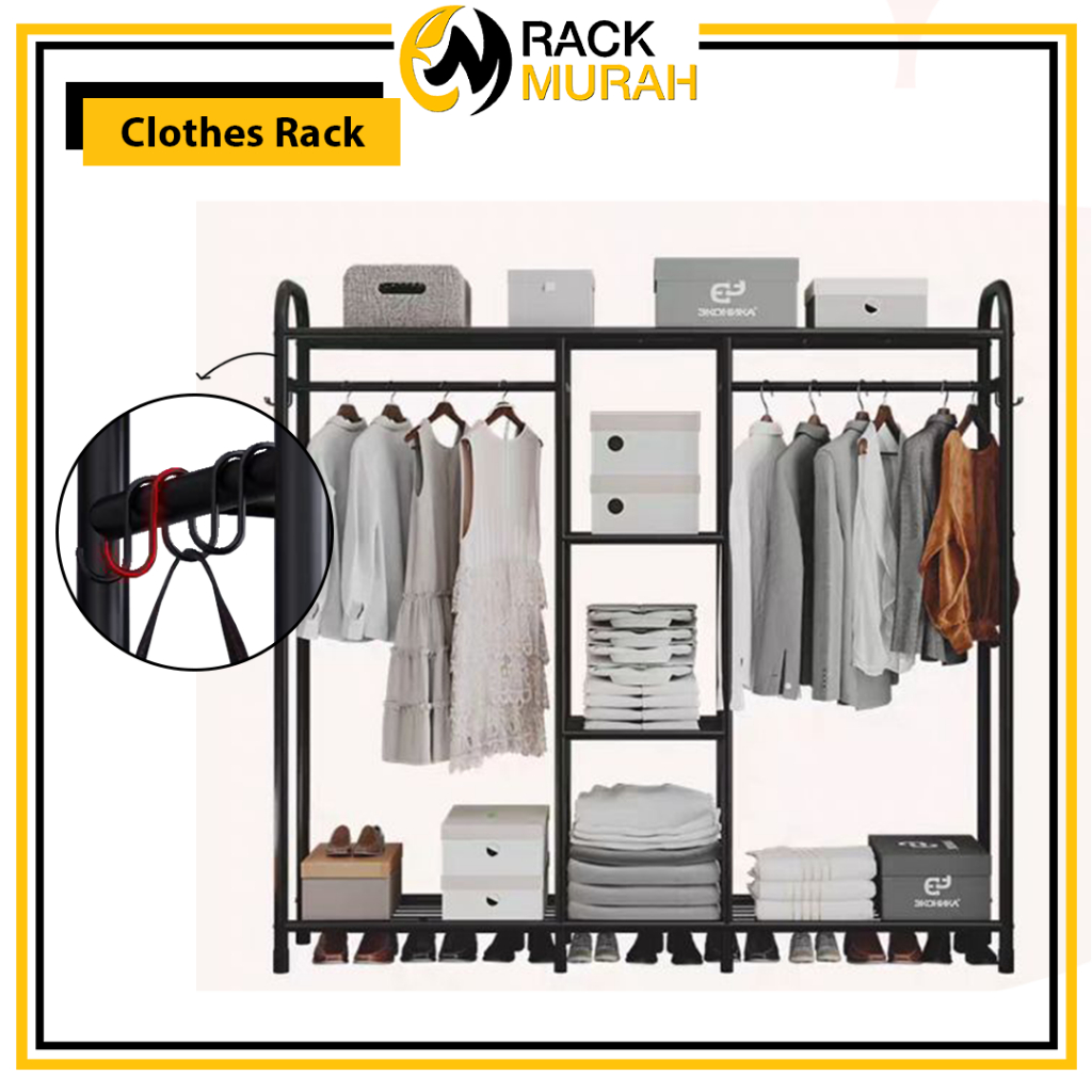 OPEN WAEDROPE RACK/RACK BAJU/ALMARI BAJU/RACK BAJU TERBUKA/DRYING RACK ...