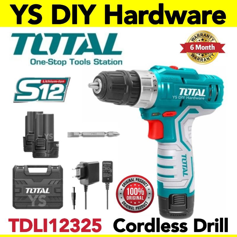 TOTAL Cordless Drill TDLI12325 | Shopee Malaysia