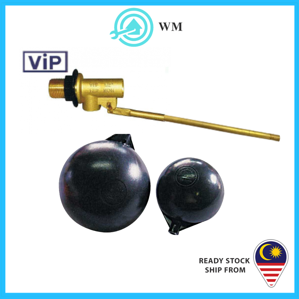 VIP Water Tank Cistern Brass Float Valve Poly Ball Accessories 1/2" & 3 ...