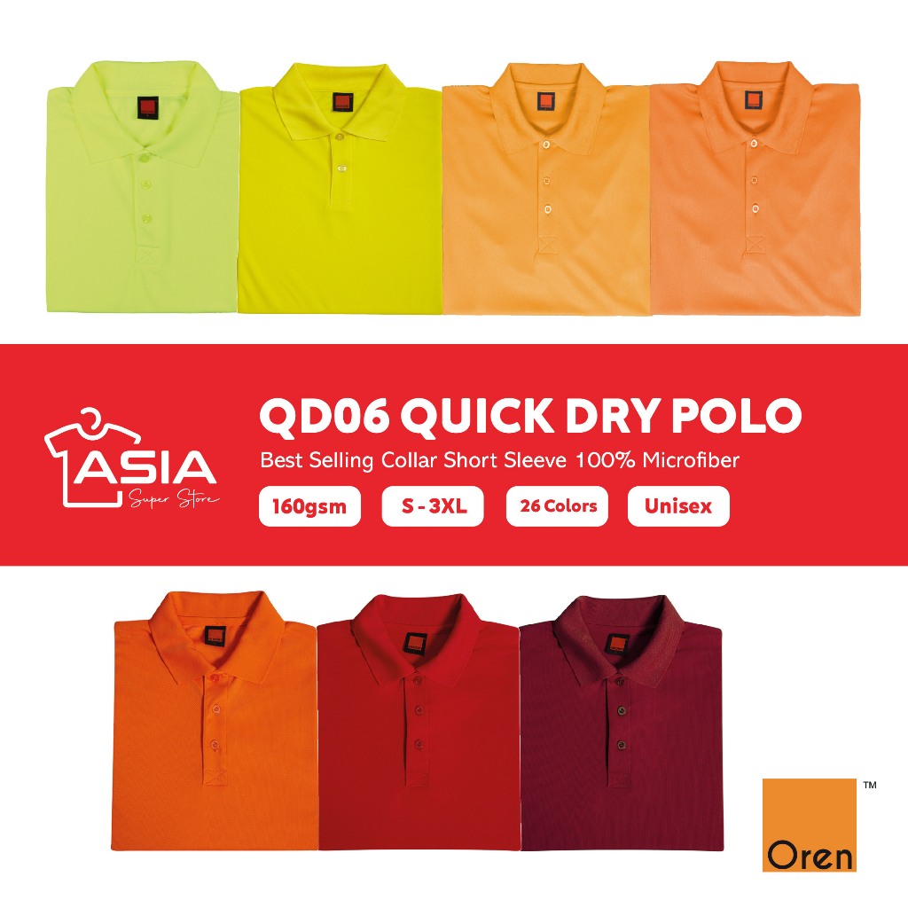 OREN SPORT Unisex Plain Polo Tee Microfiber Baju Kosong Jersi Baju ...