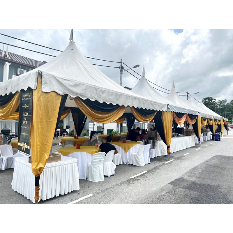 17.5ft Double Scallop 2 Tone Layer Canopy Fit 18ft x 18ft & 20ft x 20ft ...