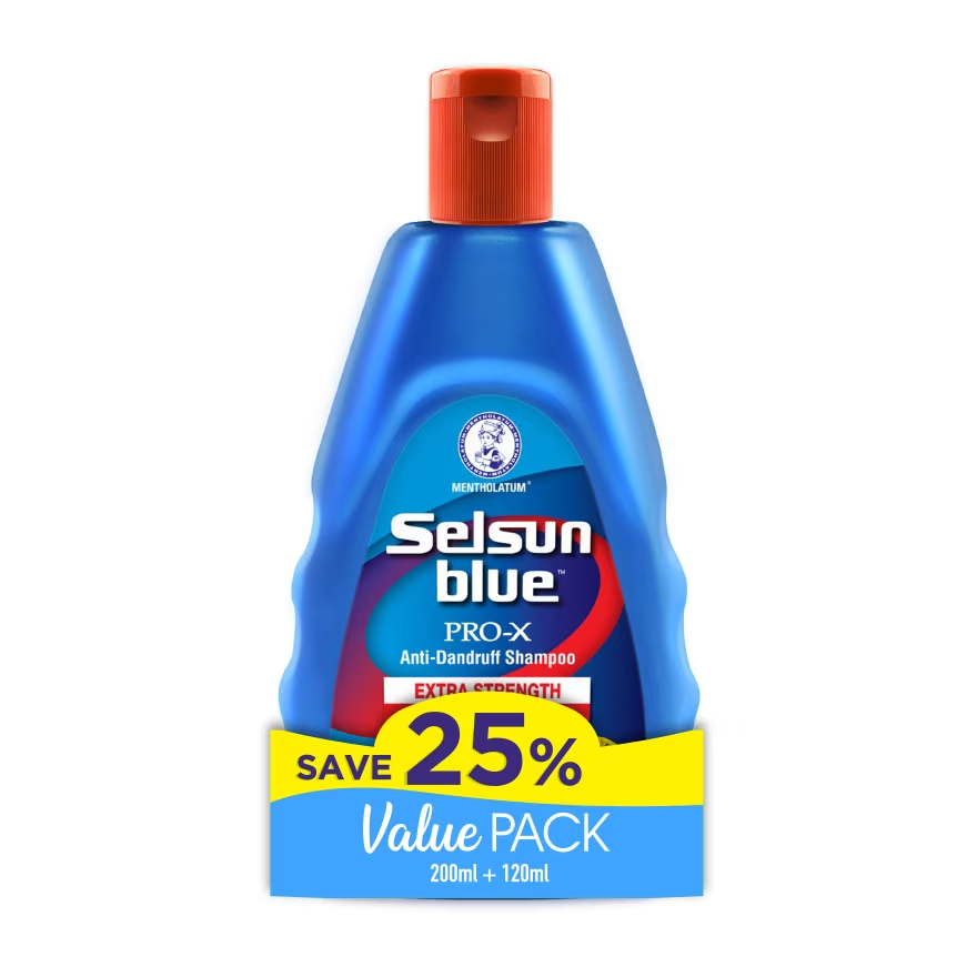 SELSUN BLUE EXTRA STRENGTH ANTI-DANDRUFF SHAMPOO PRO-X VALUE PACK 120ML ...