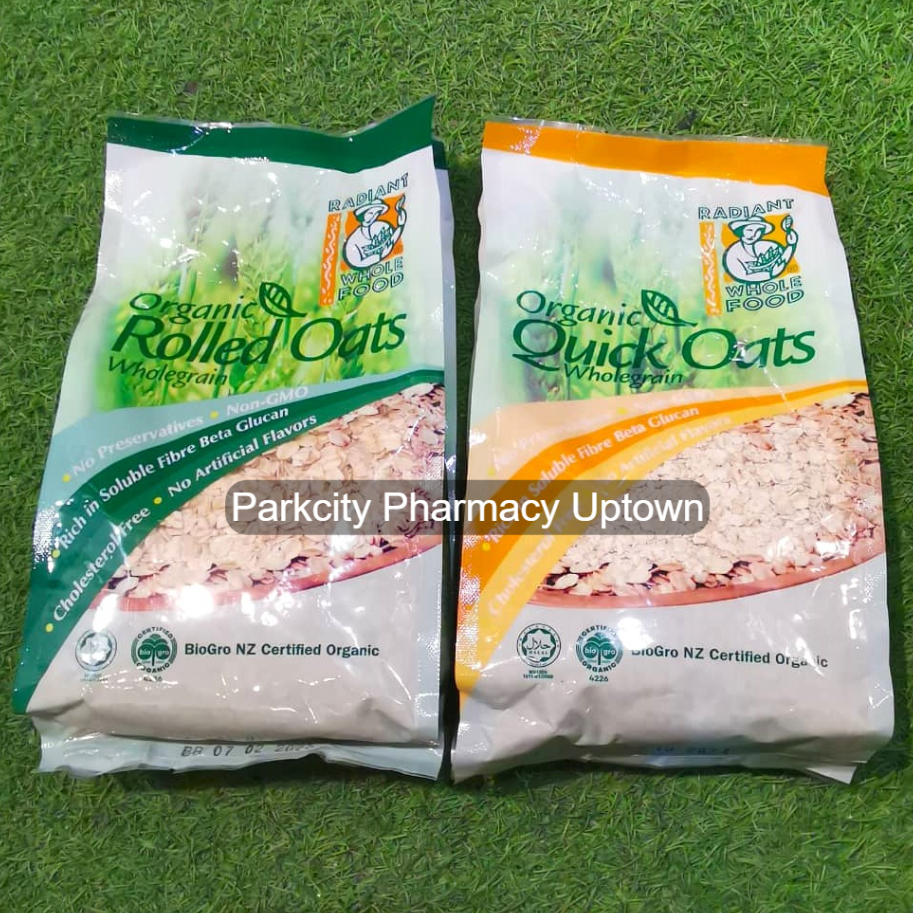 Radiant Whole Food Organic Wholegrain 500g - Quick Oats / Rolled Oats ...