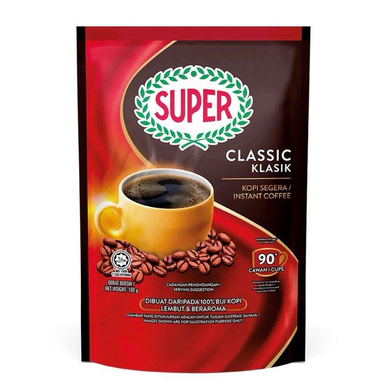 super Instant Coffee Classic 180g (90 cups) | Shopee Malaysia
