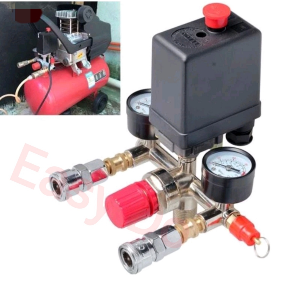 Air Compressor Switch 230V Laras Suis Tekanan Udara Manifold Injap Suis ...