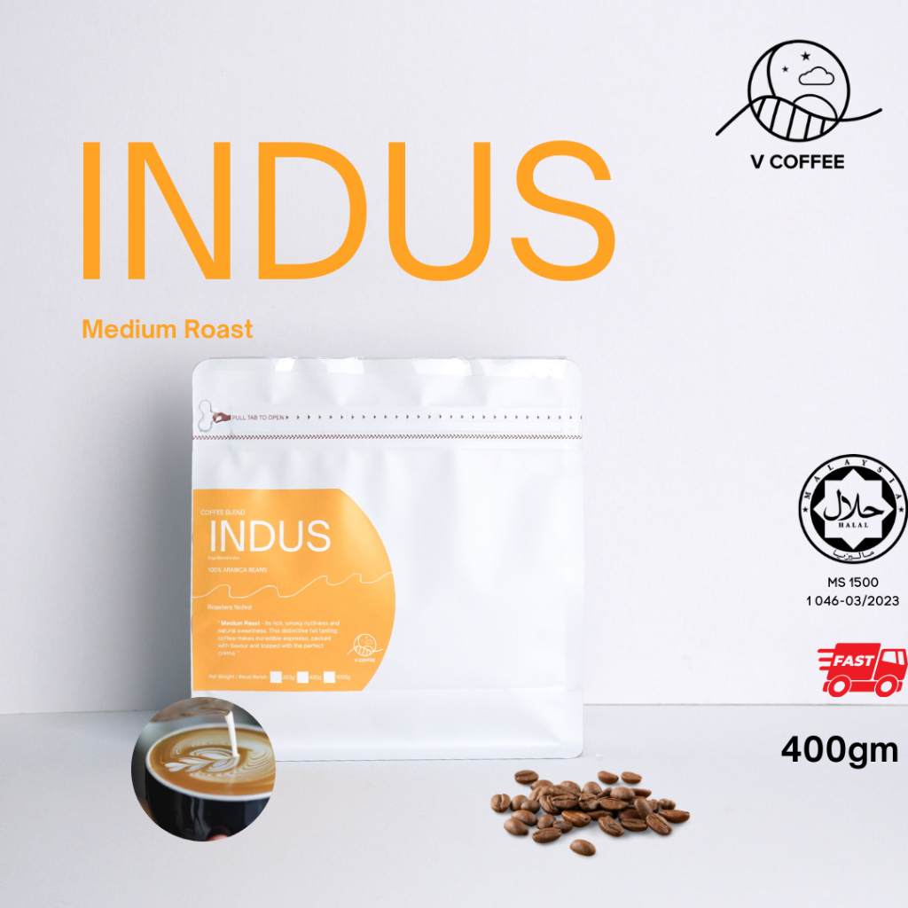 V Coffee - Indus (Medium Roast) 200g/400g Arabica Coffee Bean | Shopee ...