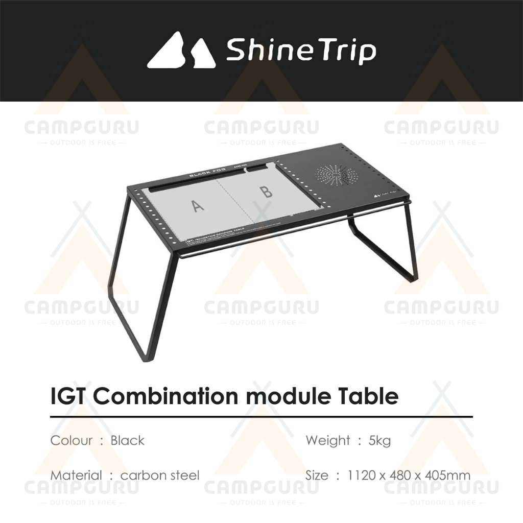 ShineTrip IGT Free Combination Foldable Table A440-H00 Black Mist ...