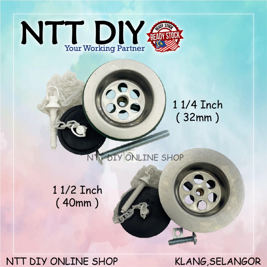 NTT DIY Stainless Steel Waste Strainer for Basin and Sink ( 32mm / 40mm ...