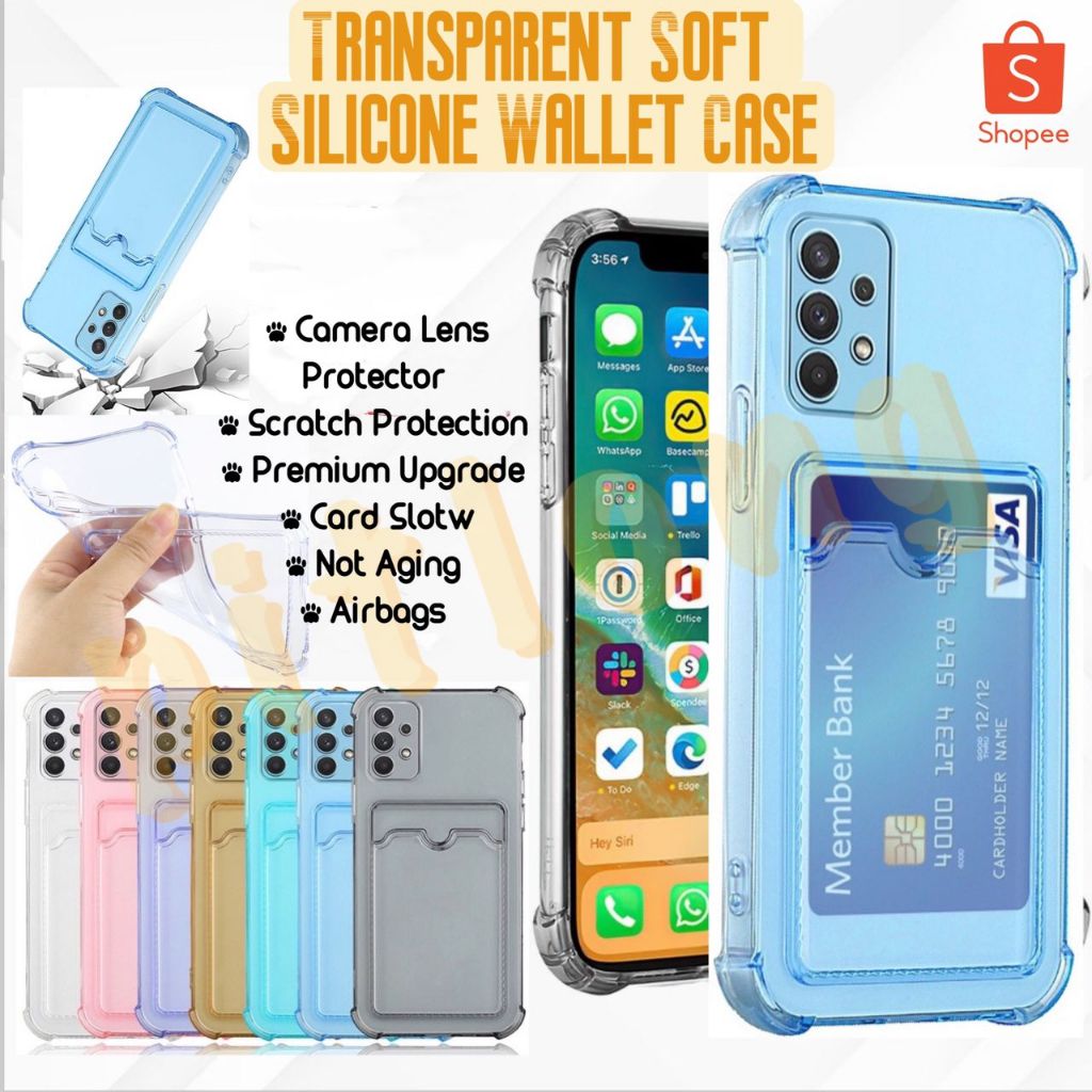 Samsung A30 A32 A33 A34 A35 A50S A52S A53 A54 A55 A73 Wallet Soft Silicone Transparent Case With ...