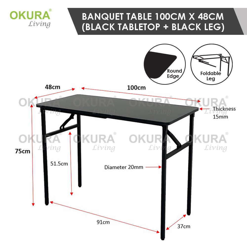 OKURA EXTRA LONG 6ft Banquet Table / Foldable Table / Meja Banquet ...