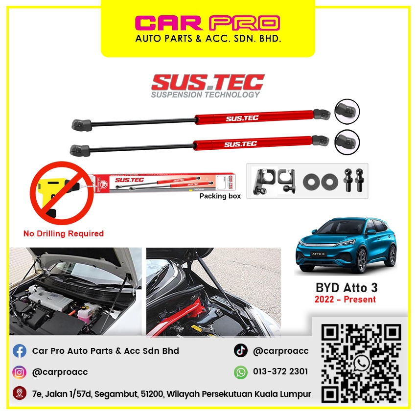 BYD Atto 3 2022 - Present Front Bonnet Damper Front Hood Damper Gas ...
