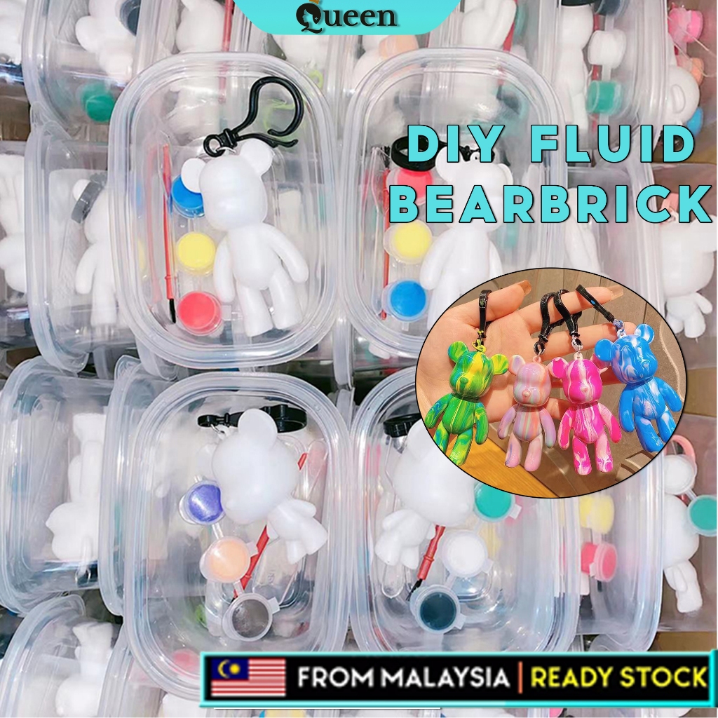 Diy Fluid Bearbrick Keychain 流体熊暴力熊 Mini Bear Handmade Diy Colored ...