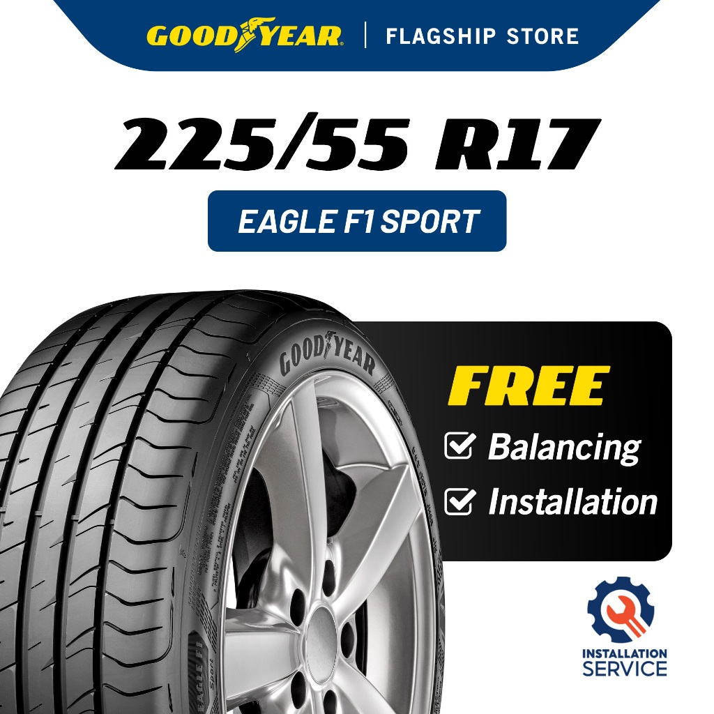 Goodyear 225/55R17 Eagle F1 Sport Tyre For BMW 5 Series [Free Installation] | Shopee Malaysia