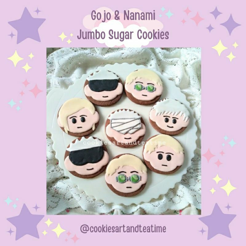 Anime Cookies Gojo & Nanami Jumbo Sugar Cookies (Jujutsu Kaisen ...