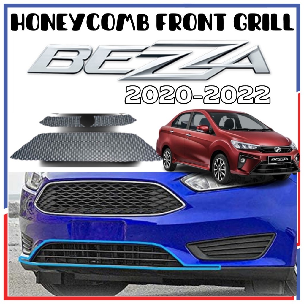 Perodua Bezza 2020-2022 Ready Cut Honeycomb Grill Full Set Top Bottom ...