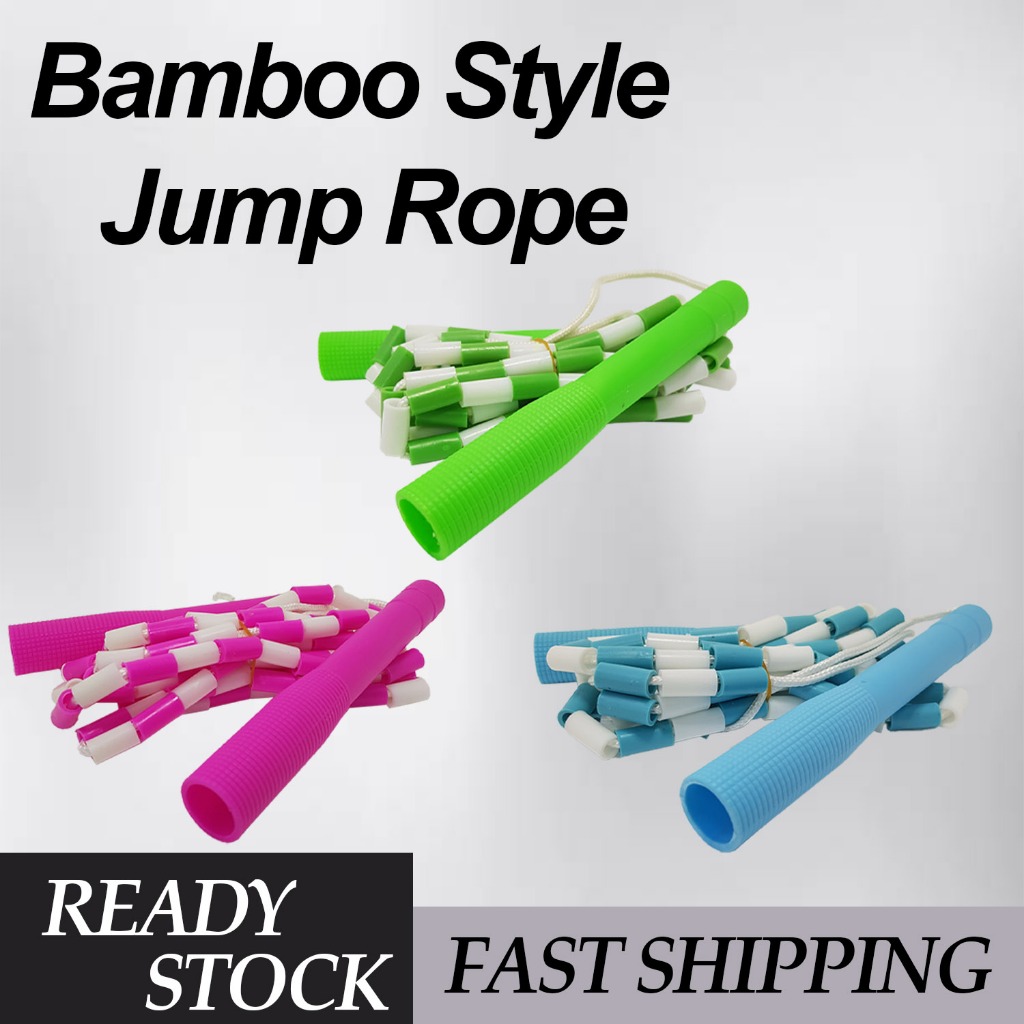 【Ready Stock】Bamboo Jump Rope 9 Feet Adjustable with Plastic Handles ...