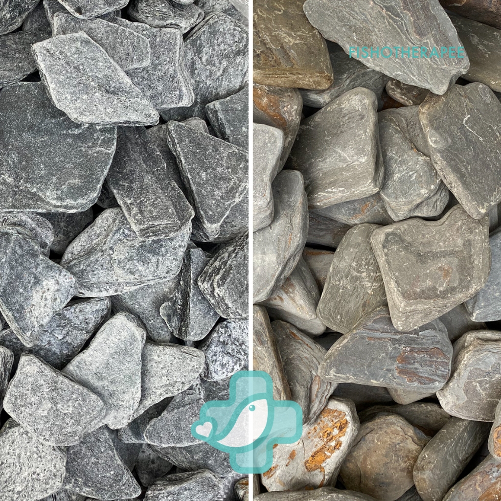 Aquarium Slab Stone 1kg (3.5cm - 10cm±) Scenery Rock Grey Brown ...
