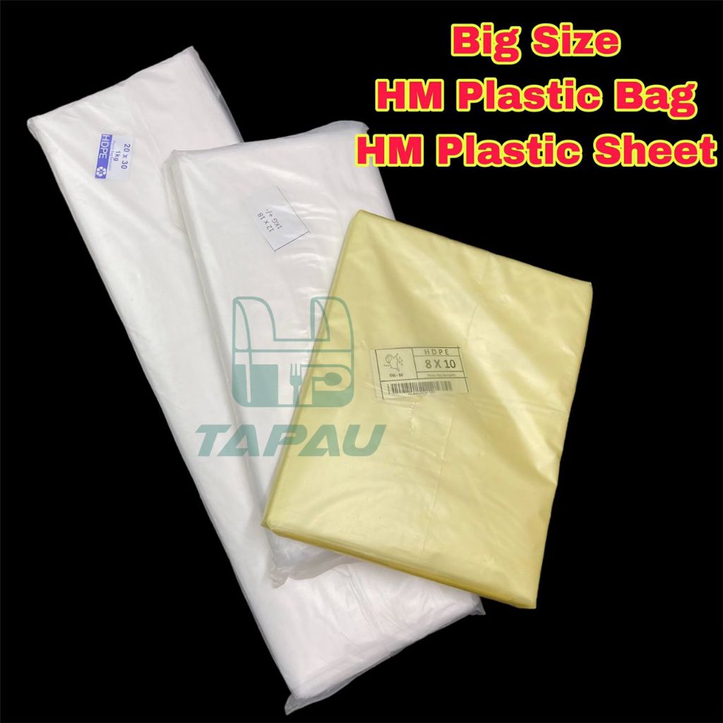 TAPAU - HDPE Bag [Big Size] Hm / Tranparent / Bungkus / Plastik Beg ...