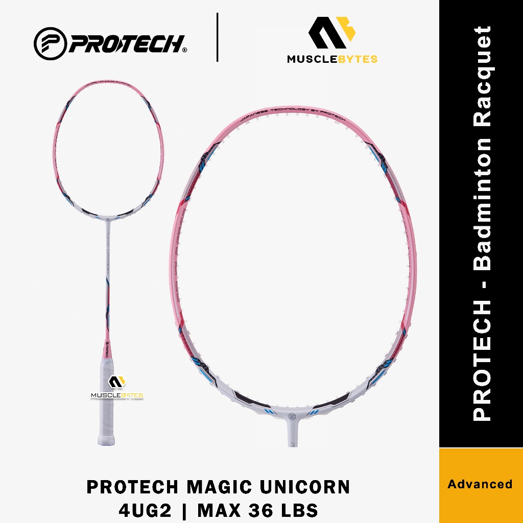 PROTECH - MAGIC UNICORN [4UG2 | MAX 36 LBS] [Badminton Racket] [FREE ...