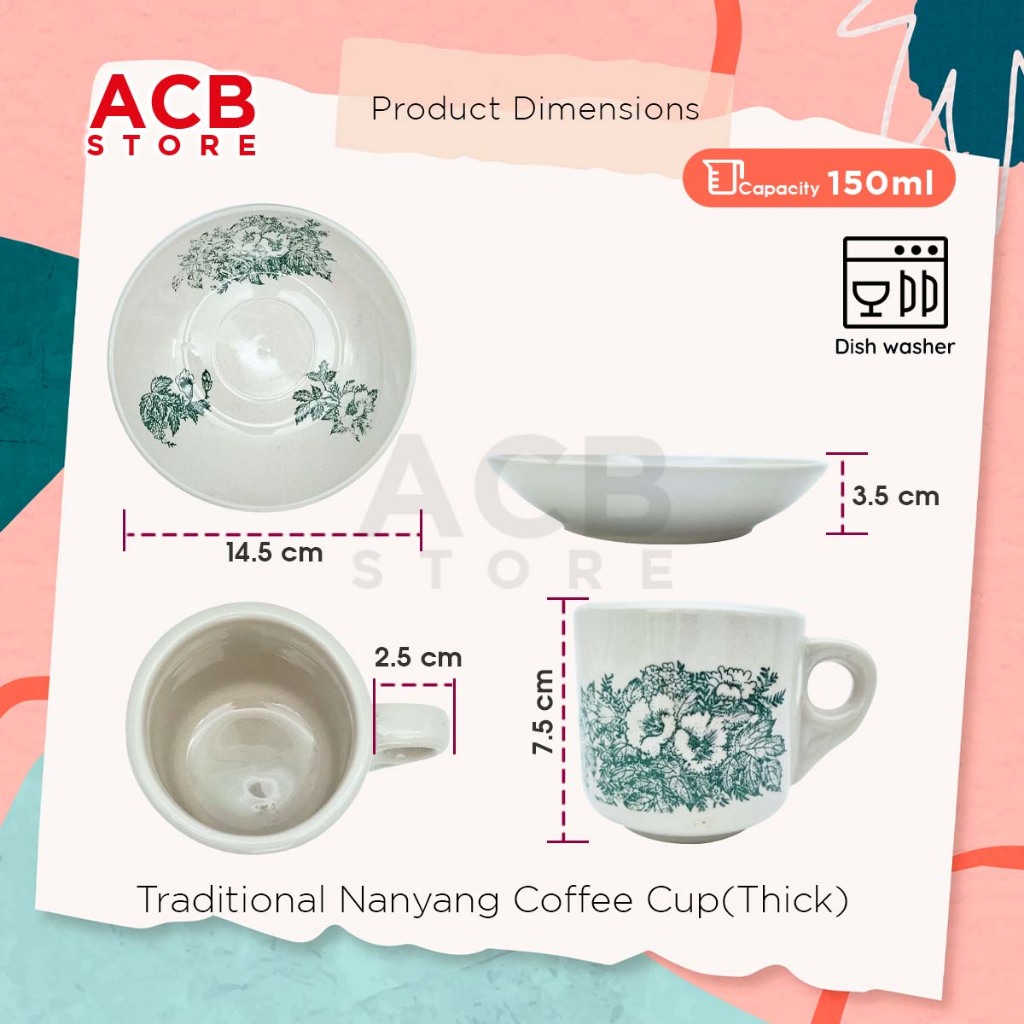 [READY STOCK] Traditional Nanyang Porcelain Coffee Cup | Vintage Coffee ...