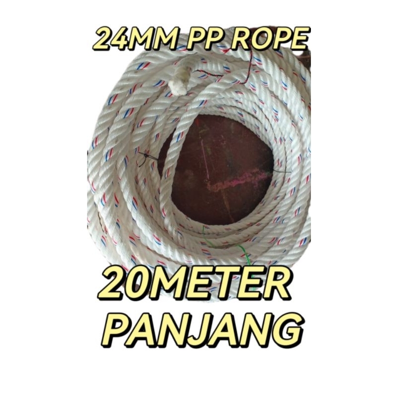 24MM PP Rope Rainbow (Polypropylene Rope) (20meter)/talilembu ...