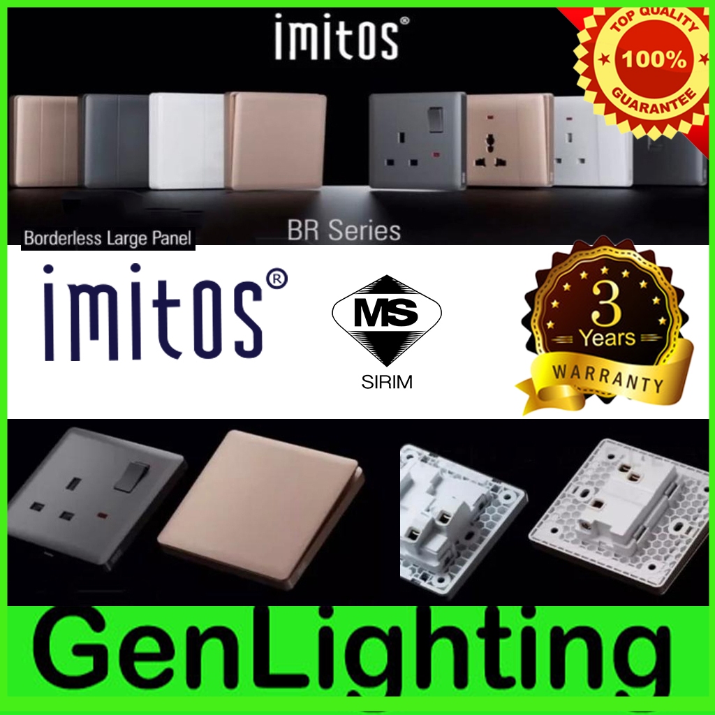 IMITOS Switches SIRIM Approved BR Series BLACK Color 1G,2G,3G,4G,Aircon ...