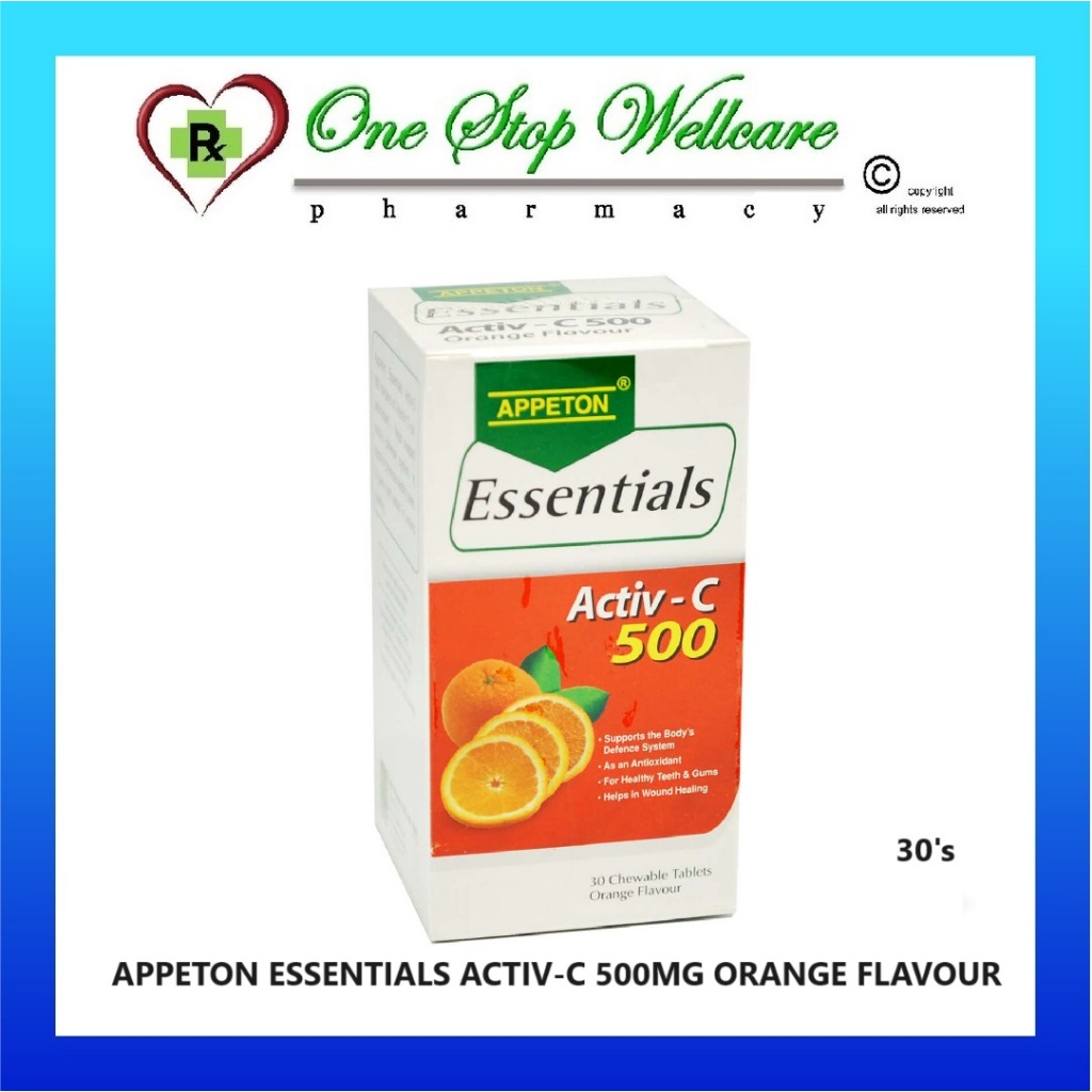 APPETON ESSENTIALS ACTIV-C 500MG 30'S ORANGE FLAVOUR (EXP:04/2027 ...