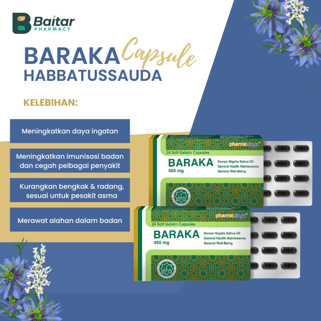 BARAKA Habbatus Sauda Soft Gel (450mg x 24s) | Shopee Malaysia