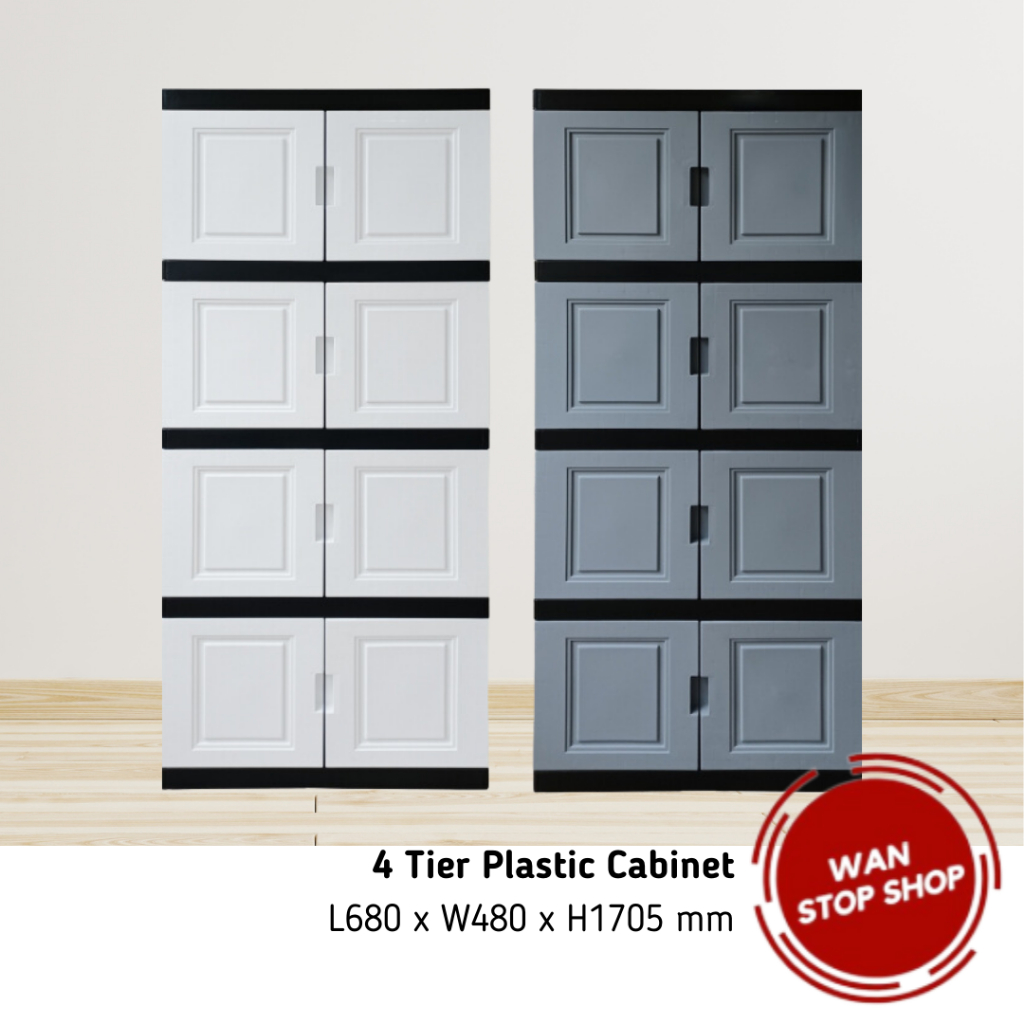 4 Tier Multipurpose Wardrobe Storage Cabinet Plastic Cabinet Storage ...