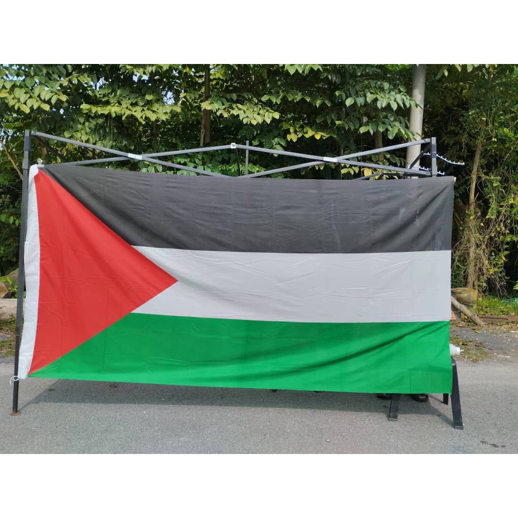 BENDERA PALESTIN READY STOCK SIZE 5x10 ft | 3x6 ft | 2x4 ft | 2.5x5 ft ...