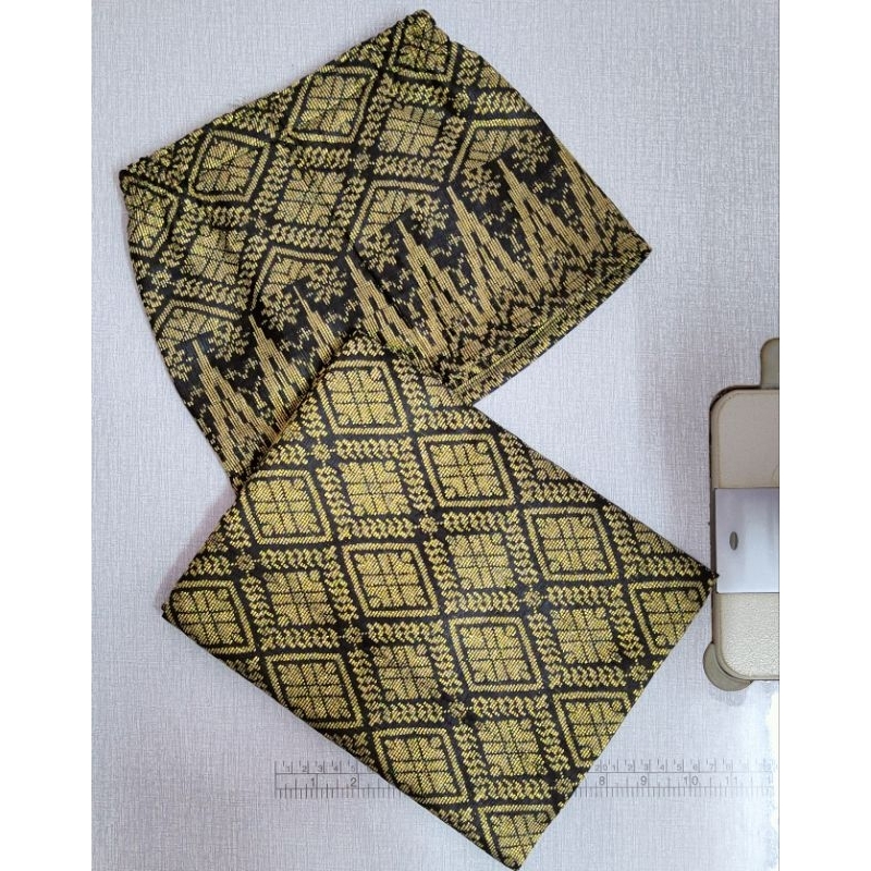 🔥🔥 Sampin Sedondon budak/dewasa songket hitam sulam Gold Men Baju Raya ...