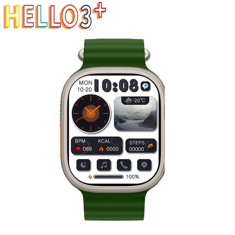 hello3+ HELLO WATCH 3 PLUS 450mAH Smart Watch Series 8 Ultra AMOLED NFC ...