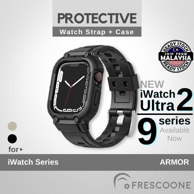 ARMOR 2 in 1 Watch Strap & Case Soft TPU Cover Casing for iWatch Ultra ...