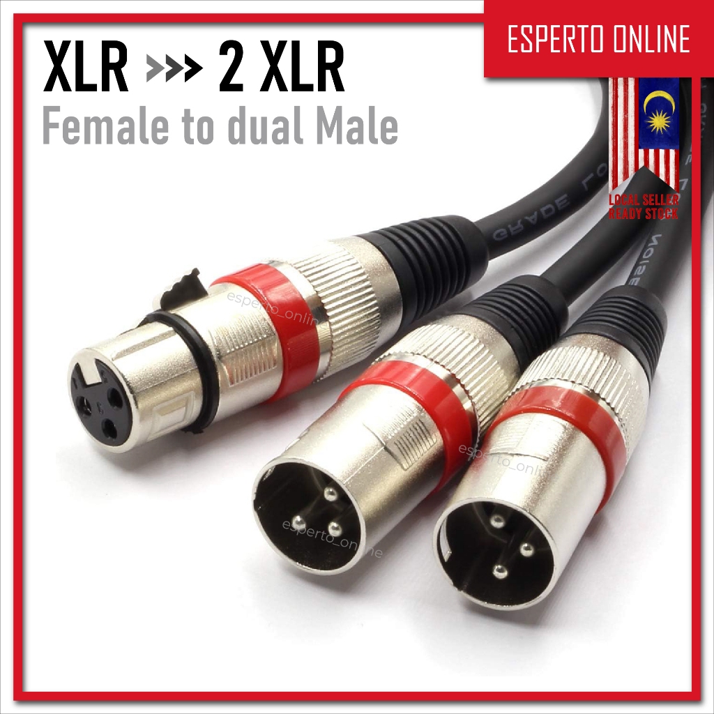 [24hr Ship] XLR Female to Dual XLR Male Cable for Mixer and Amplifier Y ...