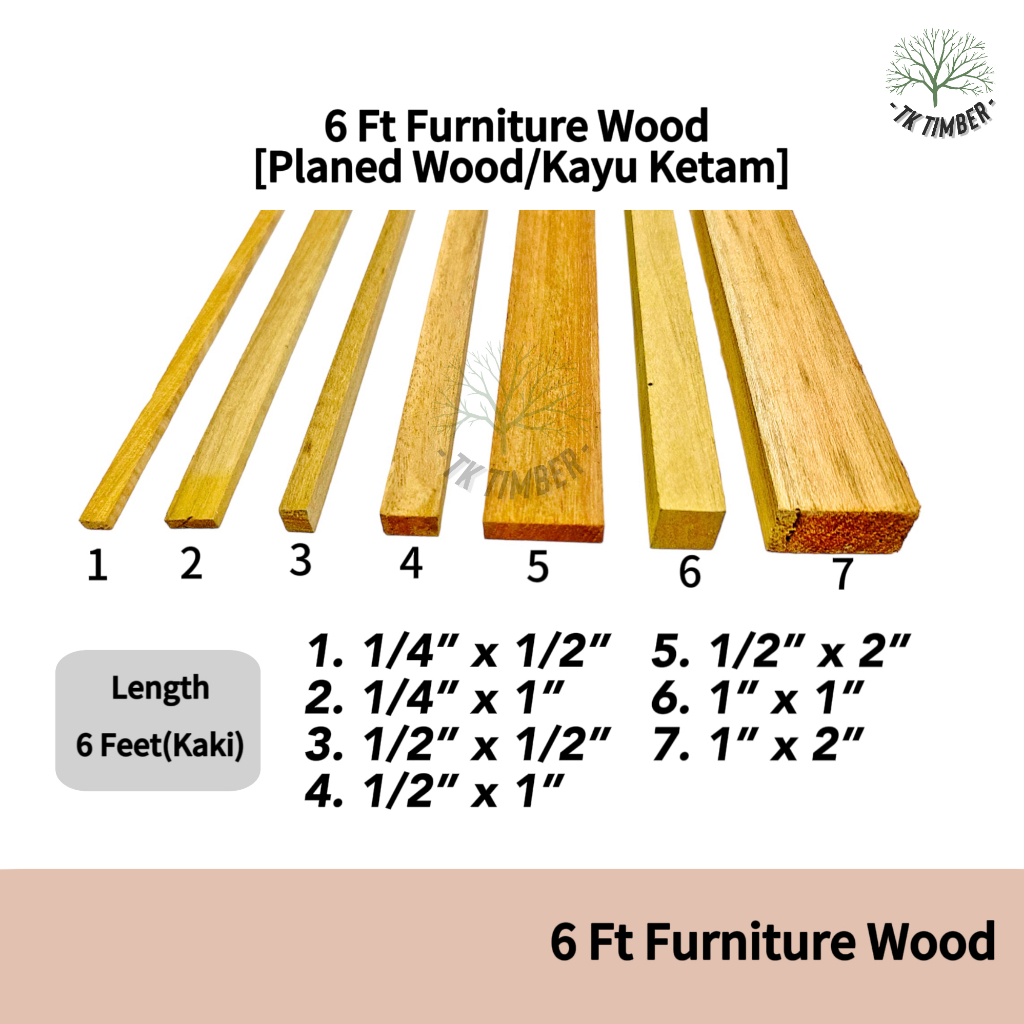 6 Feet Meranti Hardwood - Furniture Wood, Ceiling Span, Wood line, Kayu ...