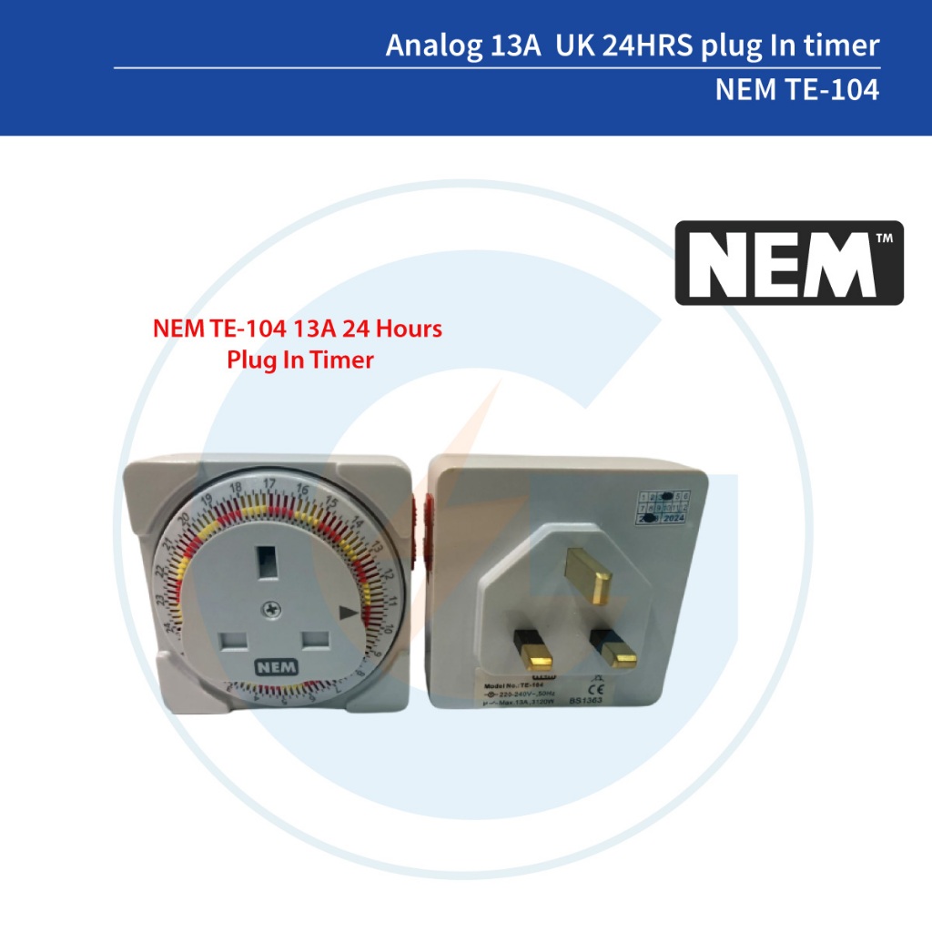 NEM TE-104 - 13A Plug In Analogue Timer Switch | Shopee Malaysia