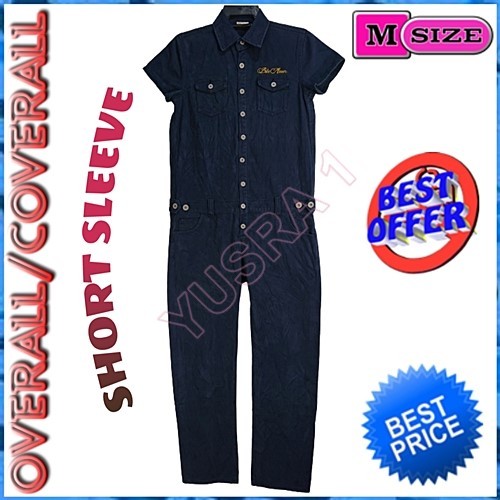 💥Women Overall/Coverall/All In One/Jumpsuit/Baju Mekanik/Short Sleeves💥 | Shopee Malaysia