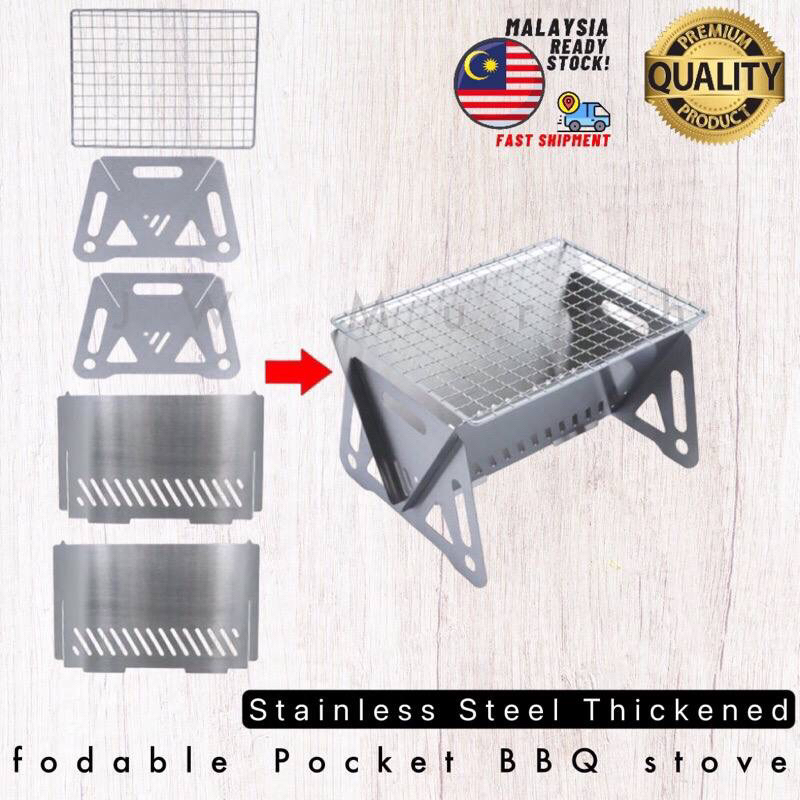 Portable Mini Pocket Stainless Steel Barbeque Grill Stove/Rack BBQ ...