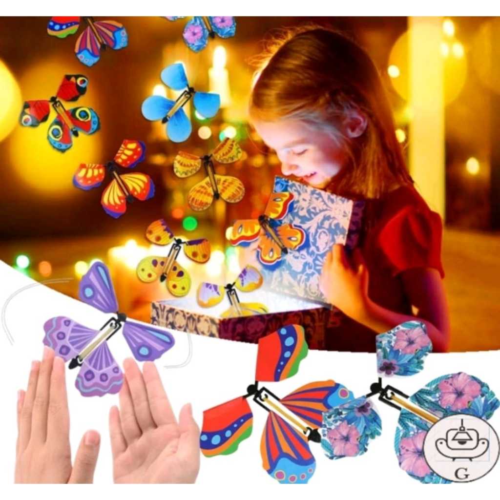 1pc Flying Magic Butterfly Toy Creative Fancy Kids Magic Prop Rubber ...